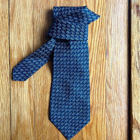 Coach | Accessories | Coach Tie Italian Silk Navy With Flecks Of Gold ...